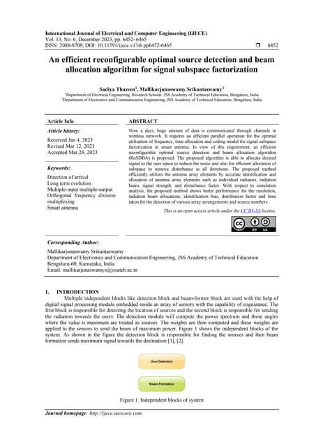 An Efficient Reconfigurable Optimal Source Detection And Beam Allocation Algorithm For Signal