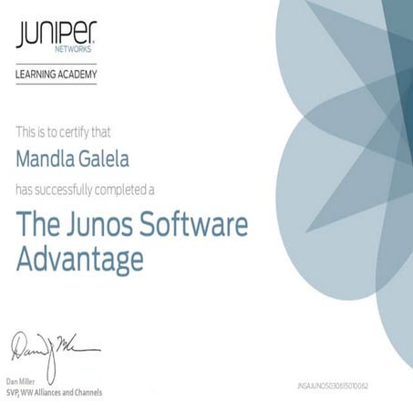Juniper Software Advantage Certificate | PDF
