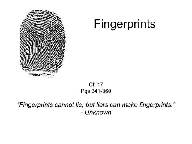 Henry’s 10 digit classification of fingerprint | PPTX