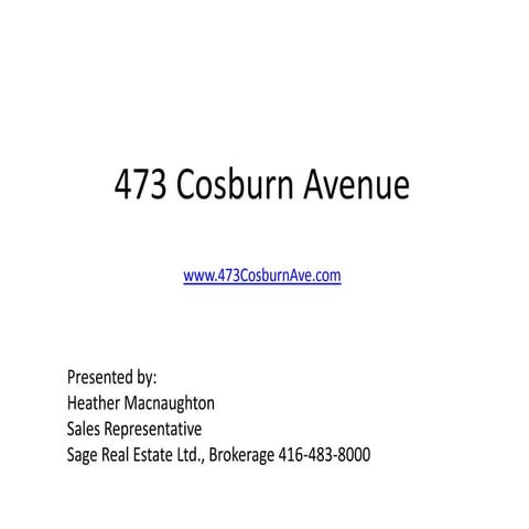 473 Cosburn Ave | PPTX