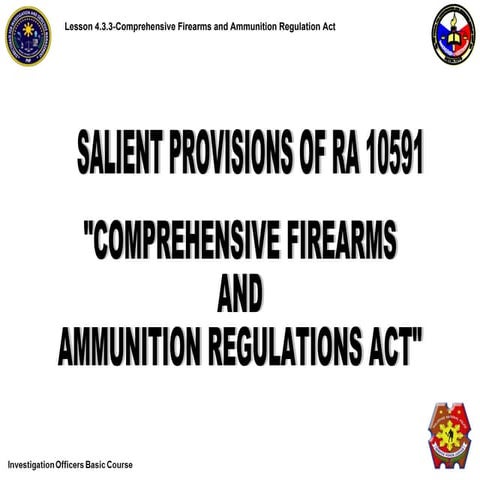 Reviewer on RA 10591 Firearms Law Presentation | PPT