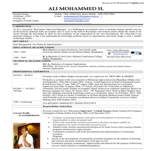 Ali CV updated | DOC