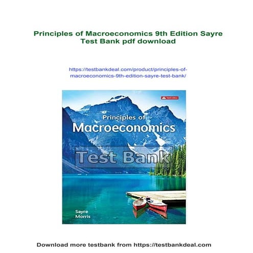Principles of Macroeconomics 9th Edition Sayre Test Bank | PDF