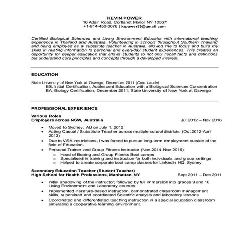 KevinPower.Teaching | DOCX