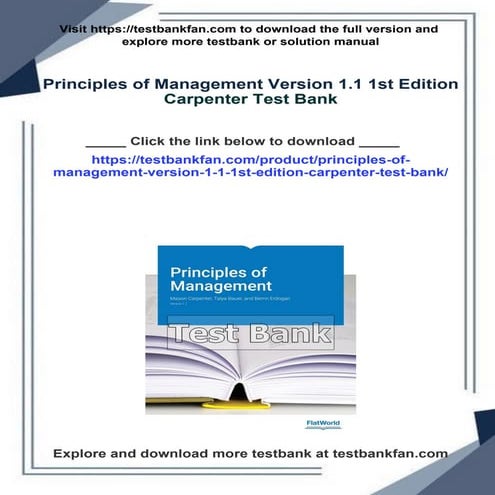 PDF Principles of Management Version 1.1 1st Edition Carpenter Test ...