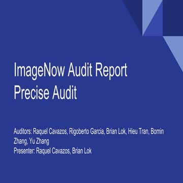 ImageNow Audit Report Presentation | PPTX