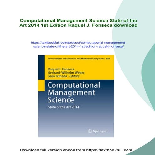 Computational Management Science State of the Art 2014 1st Edition Raquel J. Fonseca | PDF