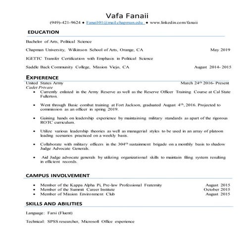 Vafa Fanaii resume approved | DOCX