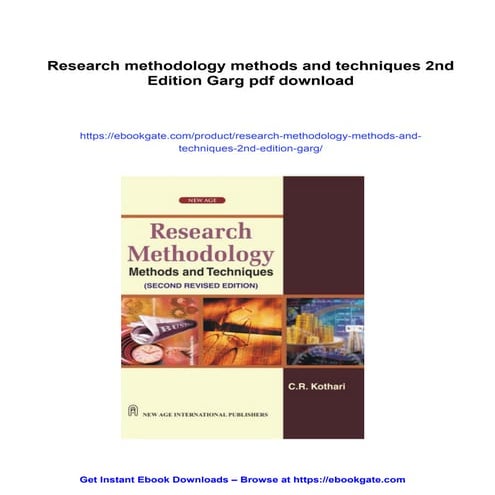 Research methodology methods and techniques 2nd Edition Garg | PDF