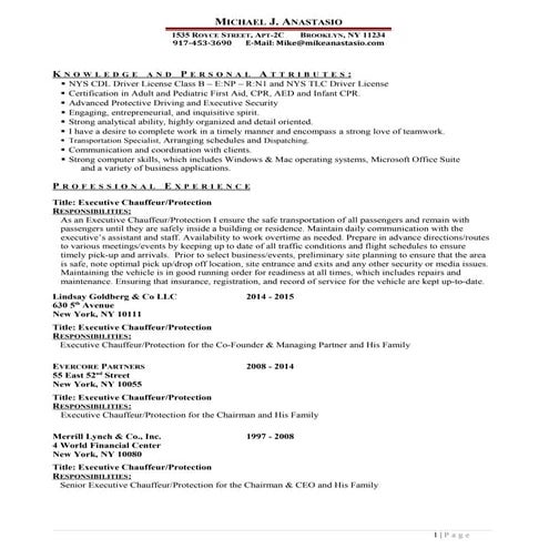 Mike Anastasio-Resume 08-2015 | PDF