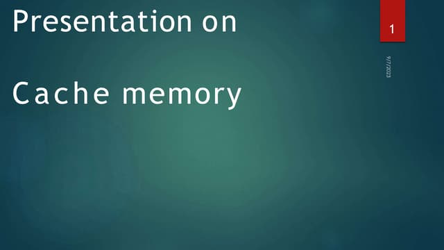 Cache memory | PPS