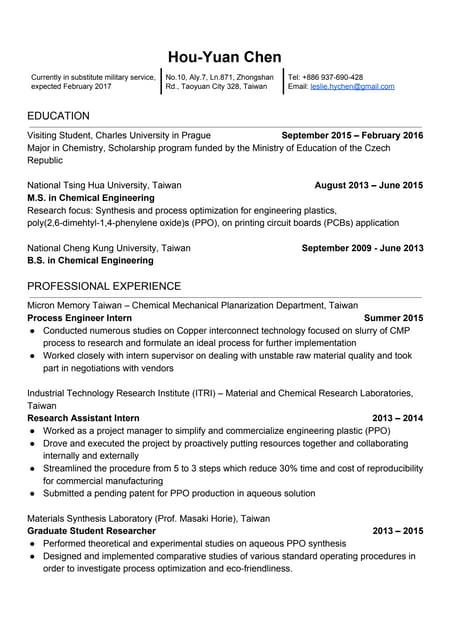 Resume 20170101 | PDF