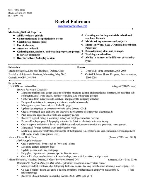 Resume 1 | PDF