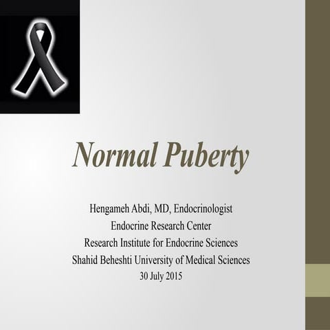 Normal puberty of human and its pathological aspects | PPTX