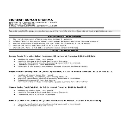 neeraj resume | DOC