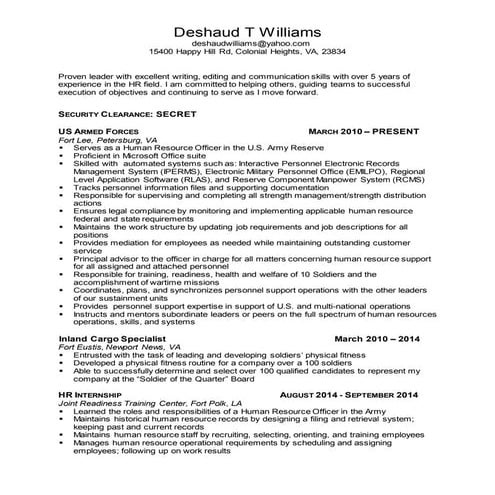 Street Resume | DOCX