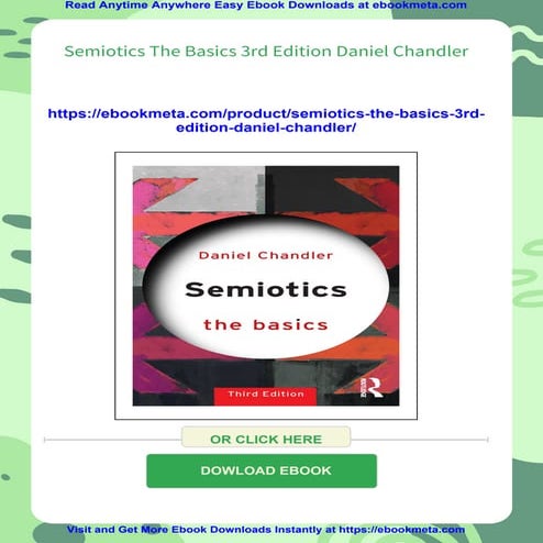 Semiotics The Basics 3rd Edition Daniel Chandler | PDF