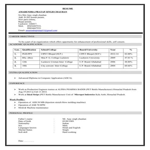 amarendra_ CV 1PAGE | PDF