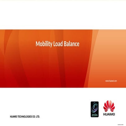 Mobility Load Balance Strategy for Huawei | PPTX
