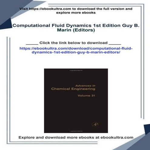 Computational Fluid Dynamics 1st Edition Guy B. Marin (Editors) | PDF