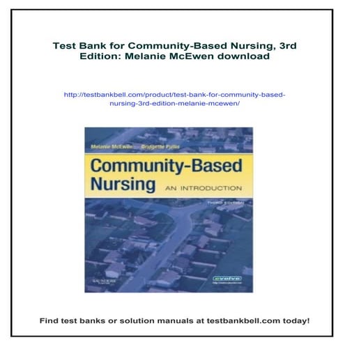 Test Bank for Community-Based Nursing, 3rd Edition: Melanie McEwen | PDF