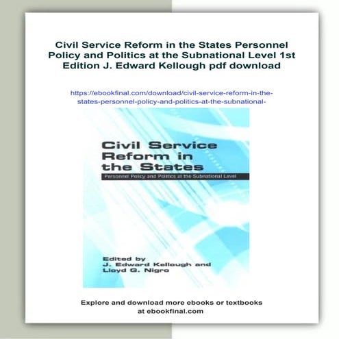 Civil Service Reform in the States Personnel Policy and Politics at the ...