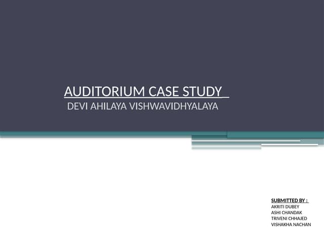 Auditorium Design (Case Study) | PDF | Theater Venues | Attractions