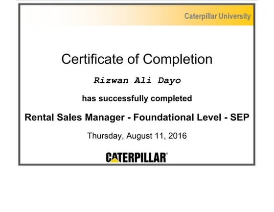 Cat CCE Final Certificate | PPT