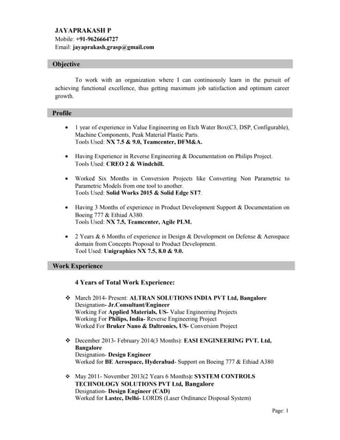 Gopi resume dtb 1 | DOC