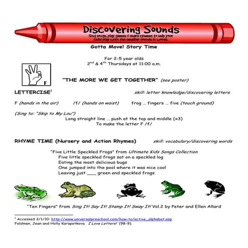 Frog Street Pre-K Curriculum Tour Guide | PDF