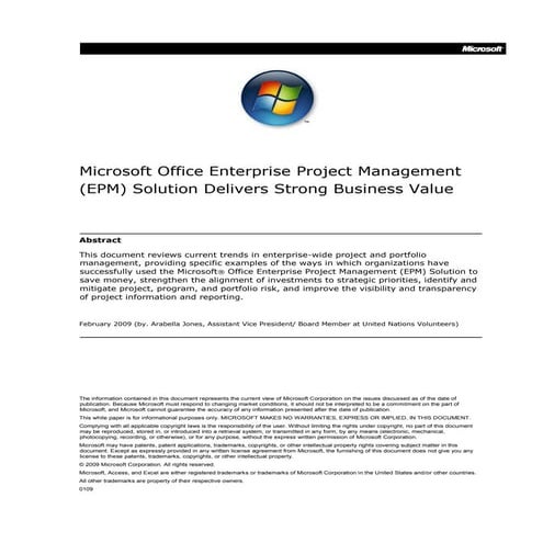 Microsoft Office Enterprise Project Management | PDF