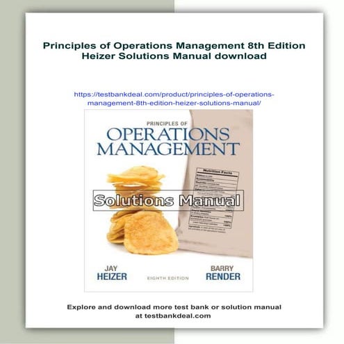 Principles of Operations Management 8th Edition Heizer Solutions Manual ...