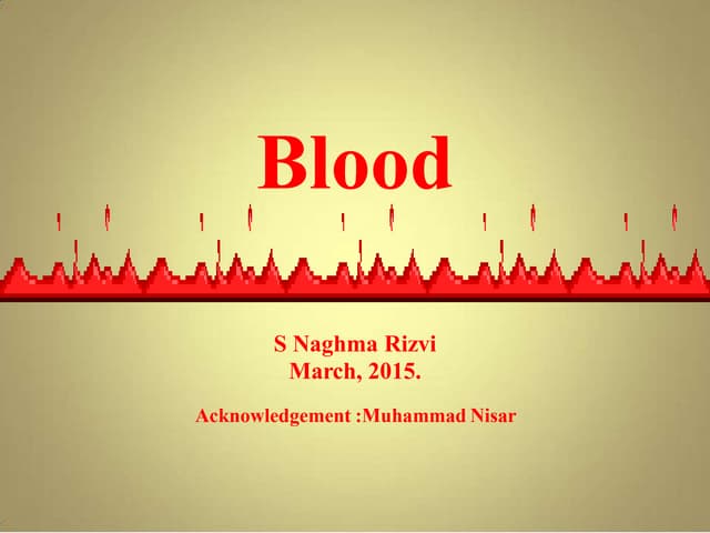 Blood Composiotion Blood Physiology | PPTX