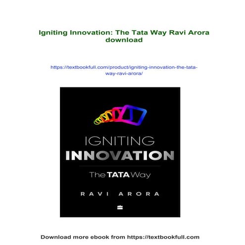 Igniting Innovation: The Tata Way Ravi Arora | PDF