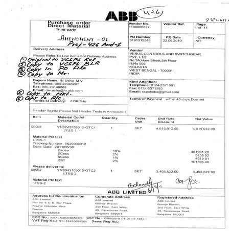ABB Limited PO-426 | PDF