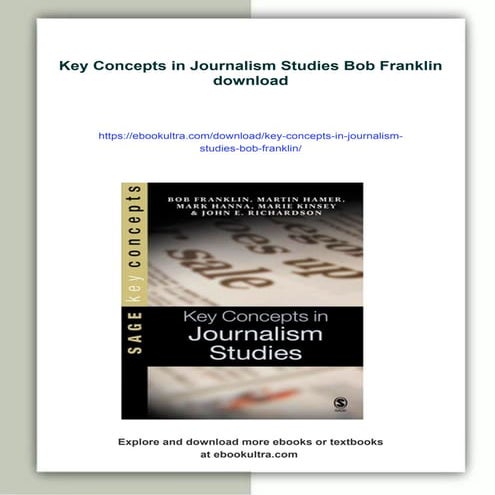 Key Concepts in Journalism Studies Bob Franklin | PDF