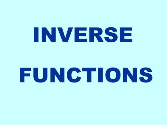 Inverse Functions | PPTX