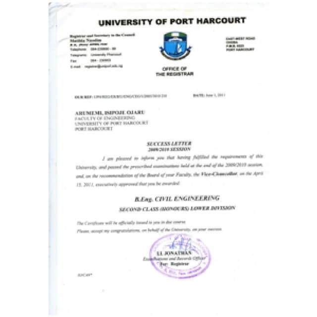 University Statement Of Result (1) | PDF