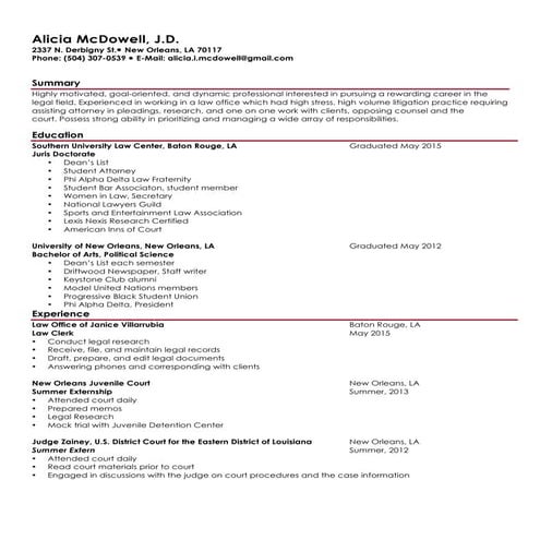 Alicia McDowell's Resume | PDF
