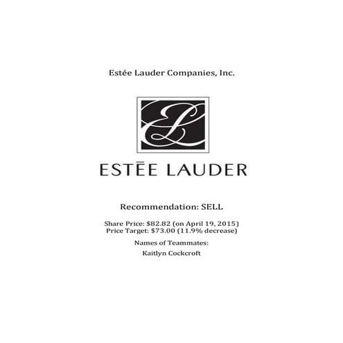 Estee Lauder analysis | DOCX
