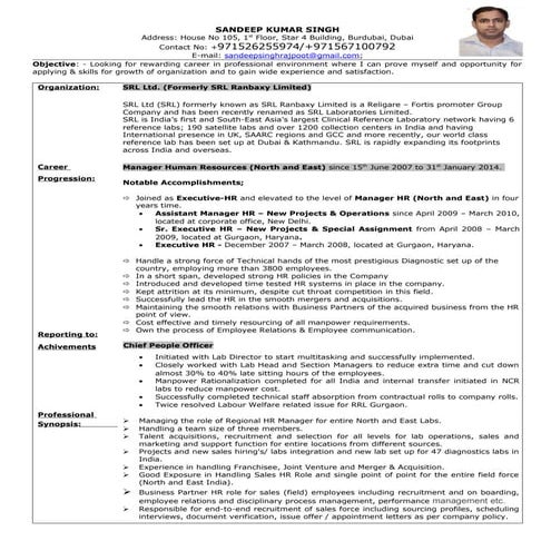 S Singh CV | DOC