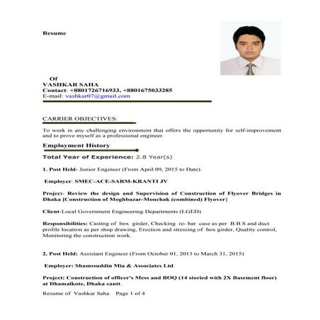 vashkar saha cv | DOC