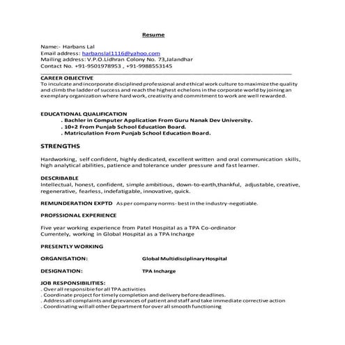 Resume kapil | DOCX