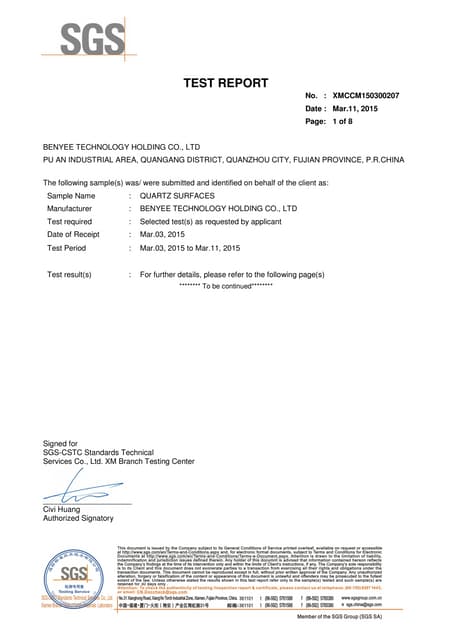Zinc alloy-SGS Report.PDF | Chemistry | Science