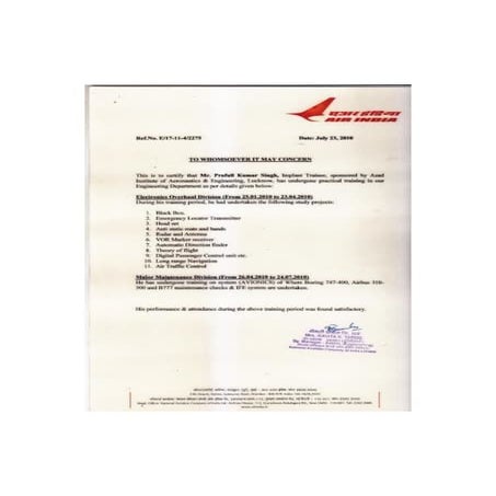 air india certificate 1 | PDF