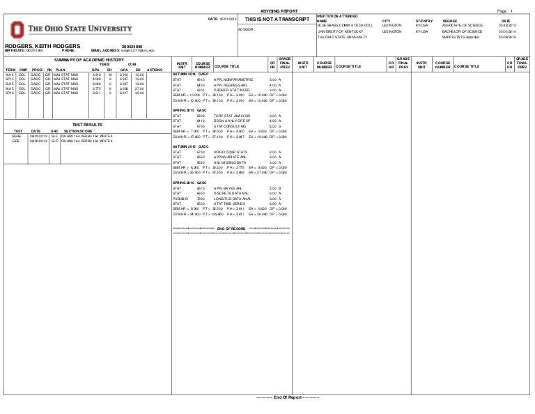 osu unofficial transcript