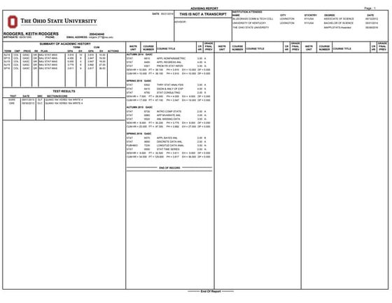 Official College Transcript 2015 | PDF