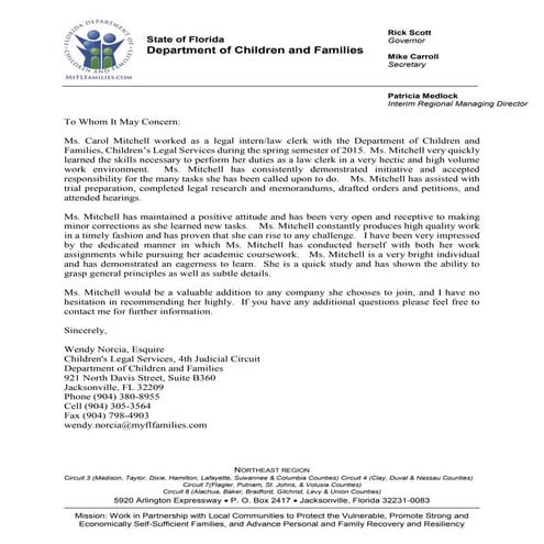 Carol Mitchell Letter of Rec | PDF