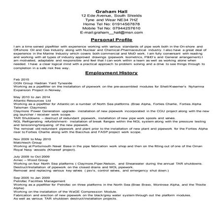 Graham Hall cv 2015 | DOCX