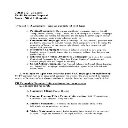 PR Proposal SWOT analysis | DOCX